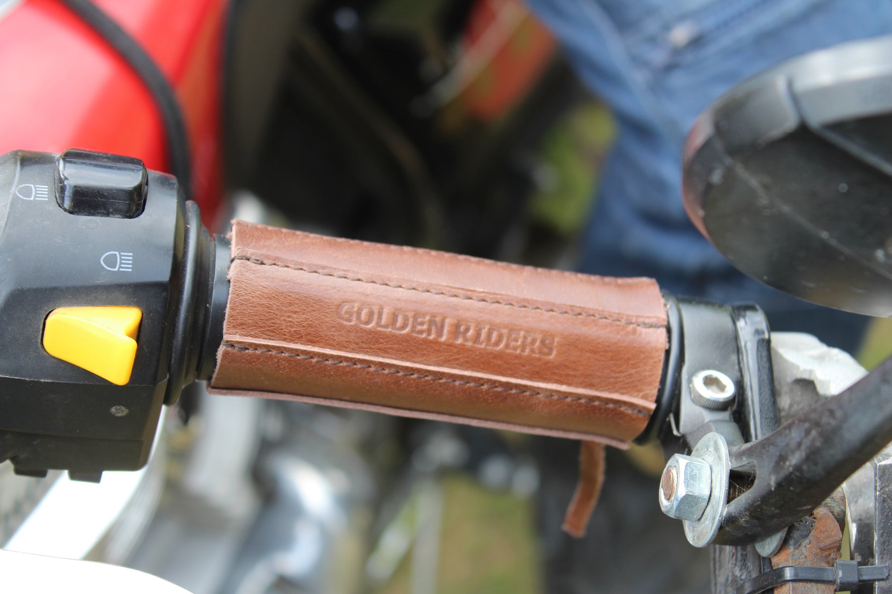 Leather Handlebar Grips For Motorcycles - 100% Handmade